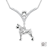 Boxer Cropped Ears VIP CZ Necklace, Body | AKC Shop