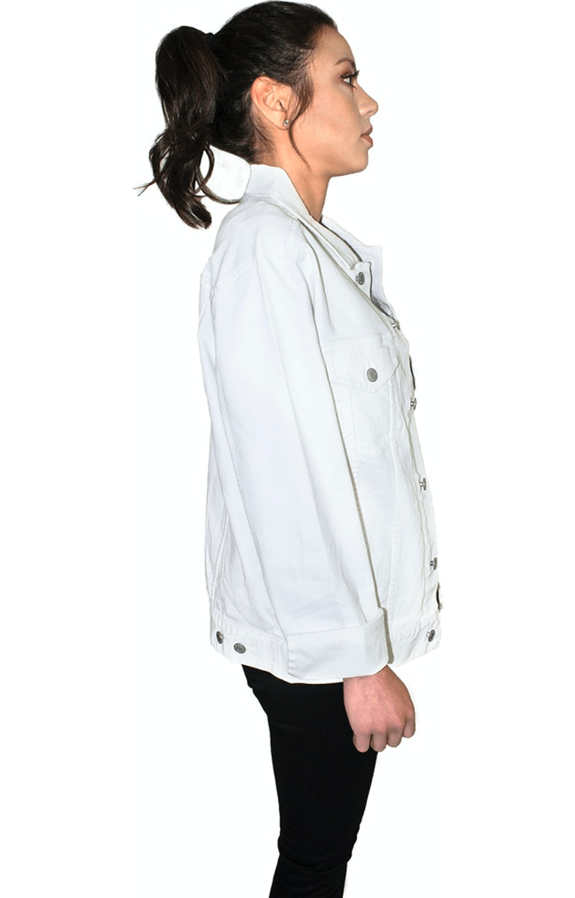 Customized Hand-Painted Dog Breed White Denim Jacket | AKC Shop